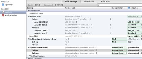 iphone sqlcipher in ios6 undefined symbols for architecture armv7s