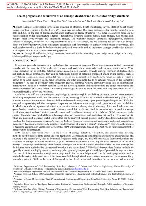 PDF Recent Progress And Future Trends On Damage Identification Methods For Bridge Structures