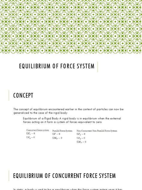 equilibrium of force system pdf