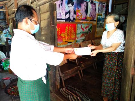 ရန်ကုန်တောင်ပိုင်းခရိုင် တံတားမြို့၌ အသက် ၈၀ နှင့် ၈၅ နှစ်အကြား ဘိုး ဘွားများအား အိမ်တိုင်ရာရောက