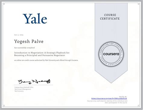 Yogesh Palve On Linkedin Negotiationskills Professionaldevelopment Yaleuniversity Coursera