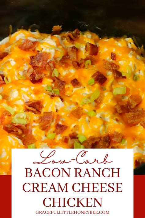 Slow Cooker Cream Cheese Chicken With Bacon And Ranch Low Carb
