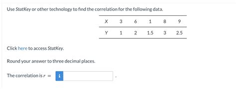 solved use statkey or other technology to find the