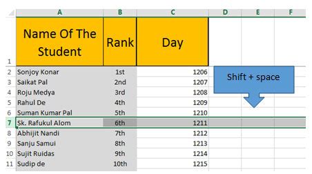 Selecting Column S Or Row S Using Keyboard Shortcuts In Microsoft Excel Excel Keyboard Shortcuts