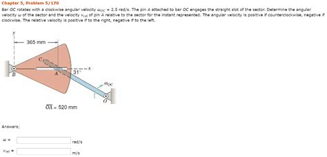 Solved Bar OC Rotates With A Clockwise Angular Velocity Chegg
