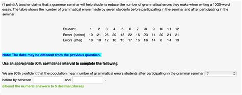 Solved Point A Teacher Claims That A Grammar Seminar Will Help