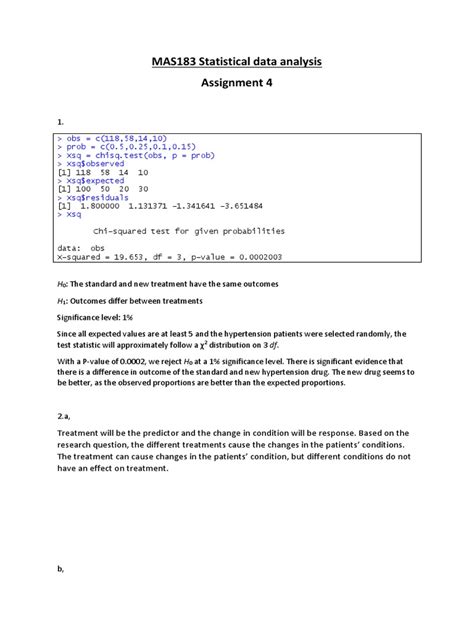 mas183 assignment 4 final pdf errors and residuals p value