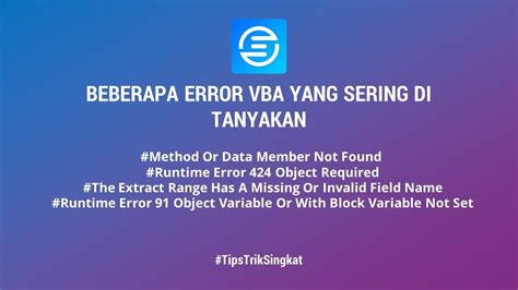 PERTANYAAN YANG SERING MUNCUL TENTANG ERROR DI VBA EXCEL YouTube