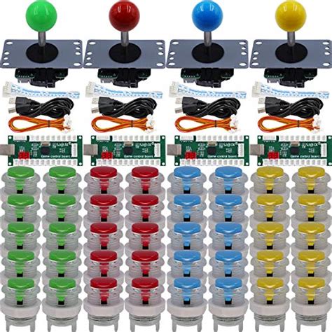SJ JX Arcade Game 4 Player Controller DIY Kit Microswitch Button 4 8 Way Joystick Zero Delay USB