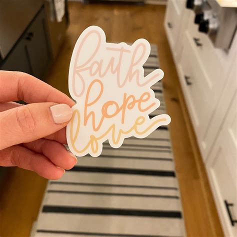 Christian Sticker Faith Hope Love Decal Religious Quotes Etsy