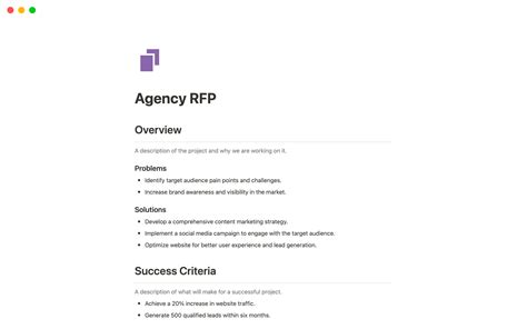 Agency Rfp Notion Template