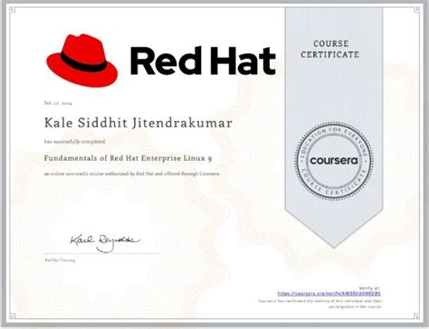 Siddhit Kale On Linkedin Just Completed The Red Hat Course On Coursera