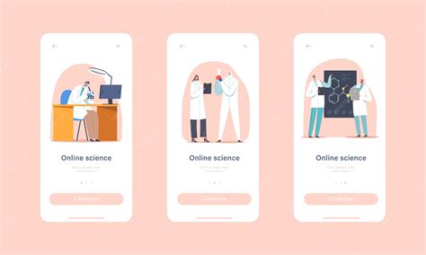 Premium Vector Online Science Mobile App Page Onboard Screen Template Scientists Characters