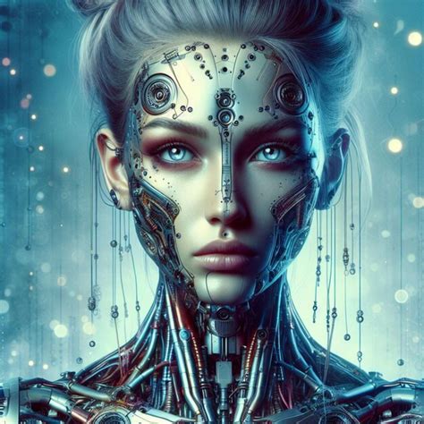Premium Photo Cyberpunk Era Portrait Of A Woman