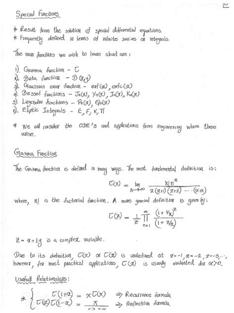 Chapter 2 Class Notes I Special Functions Pdf Pdf