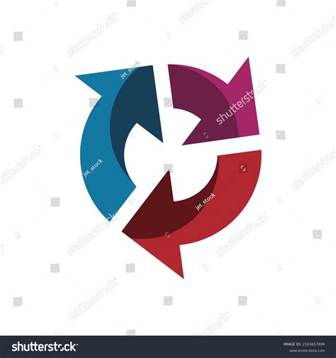 Full Color Circle Arrow Recycle Logo Stock Vector Royalty Free