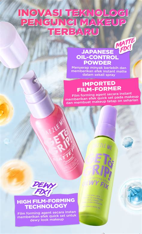 Jual [bpom] Dazzle Me Get A Grip Makeup Setting Spray Dewy Fix