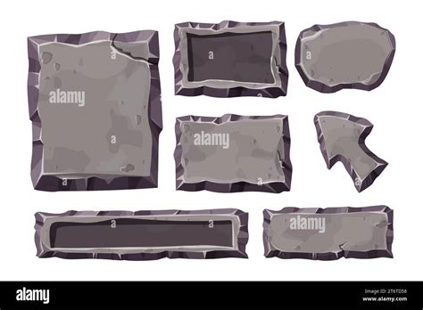 Set Stone Game Menu Panels Textured Ui Frames Interface Template In