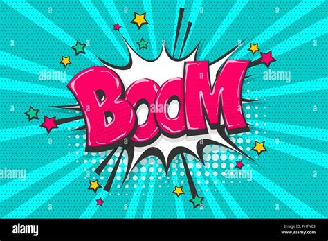 Boom pop art comic book text speech bubble Stock Vector Image & Art - Alamy