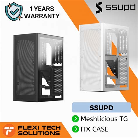 Ssupd Meshlicious Tg Itx Pc Desktop Casing Black White Atx Psu Supported Flexi Tech