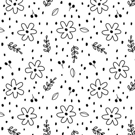 Floral Doodle Seamless Pattern Background 1338274 Vector Art At Vecteezy