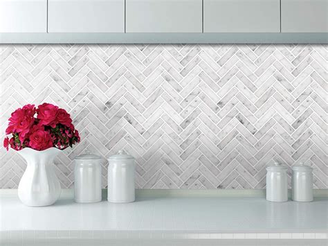 Peel And Stick Tile Backsplash Sky Marble Herring Grandado