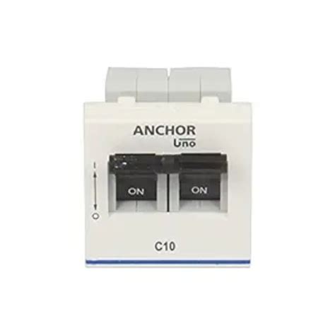 Buy Anchor Uno Mini Penta Modular 65990 Double Pole 10 A C Mcb Online At Best Rates In India L