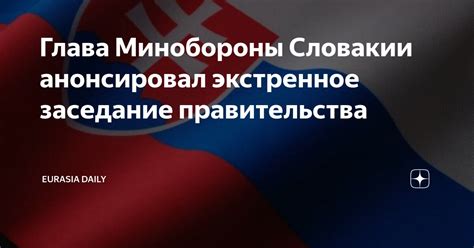 Глава Минобороны Словакии анонсировал экстренное заседание
