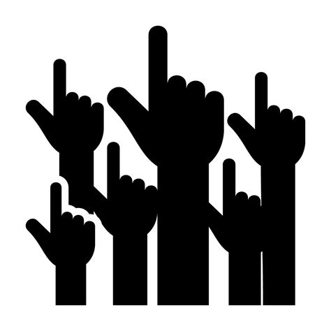 Raising Hands Up Vote Black Icon Button Logo Community Design 25560050
