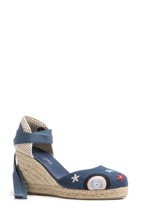 Jon Josef Tabarca Espadrille Wedge Sandal In Denim Combo Modesens