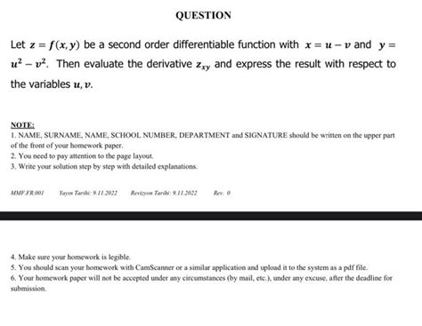 solved let z f x y be a second order differentiable