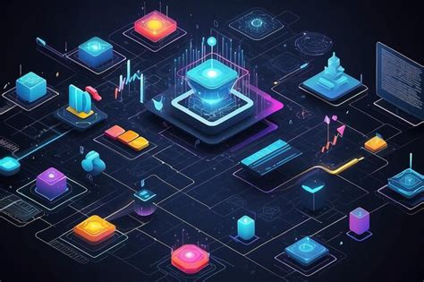 Premium Photo Isometric Big Data Flow Processing Concept Database Abstract Technology