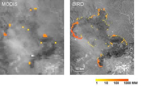 Effective Fire Area And Frp Distribution From The Modis And Bird Image