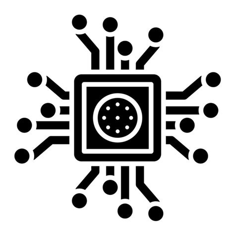 Premium Vector Data Processor Glyph Solid Black Illustration