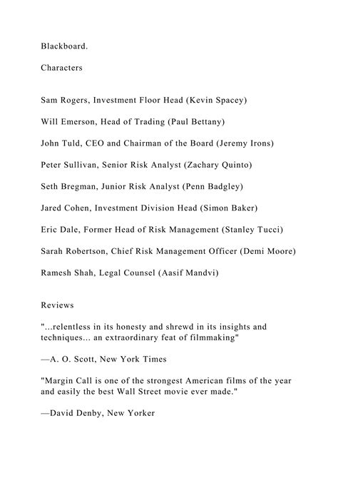 Margin Callassignmentwrite A Paper Responding To Onedocx