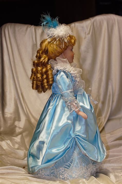 Lovely Blue Dress Porcelain Doll With Strawberry Blonde Hair Etsy