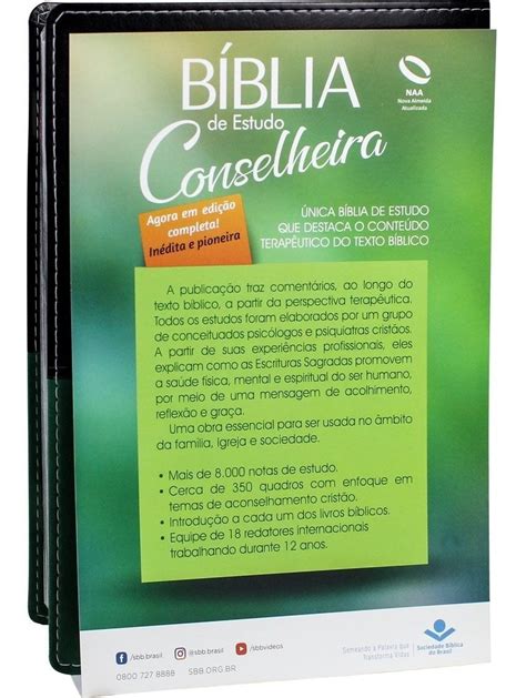 B Blia De Estudo Conselheira Capa Couro Nova Almeida Naa Mercado Livre