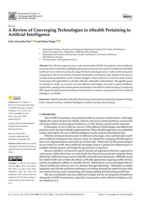 Pdf A Review Of Converging Technologies In Ehealth Pertaining To