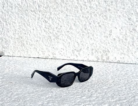 Authentic Prada Spr 17w Sunglasses Black Square Frame With Etsy