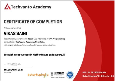 Vikas Saini On Linkedin C Techinternship Programming Learning Skilldevelopment