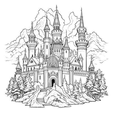 Premium Ai Image A Castle With Turrets And Turrets On Top Of A Hill