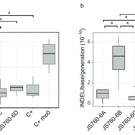 Mutation Rates Among The Six Strains A Snv Rate B Indel Rate The