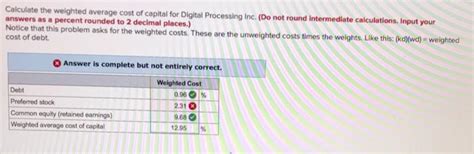 Solved Problem 11 23 Weighted Average Cost Of Capital Chegg