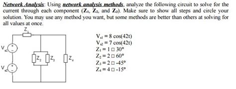 solved using network analysis methods analyze the following