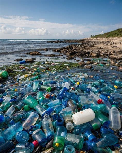 Pile of Plastic Waste Polluting the Ocean, Representing Environmental Concerns Stock ...