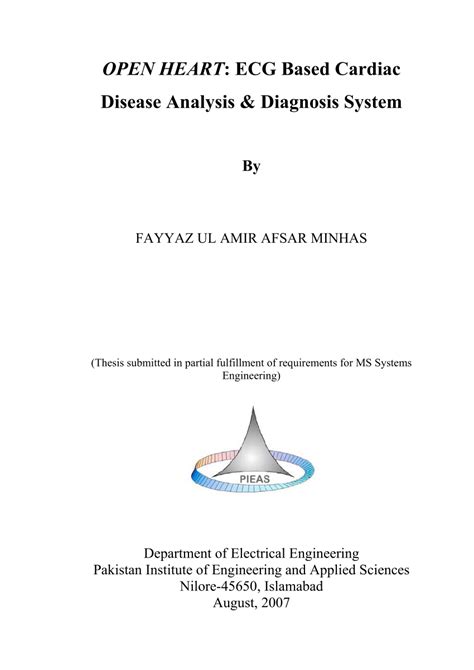 Pdf Open Heart Ecg Based Cardiac Disease Analysis And Diagnosis System