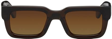 Chimi Brown Acetate Rectangular Sunglasses Chimi Eyewear