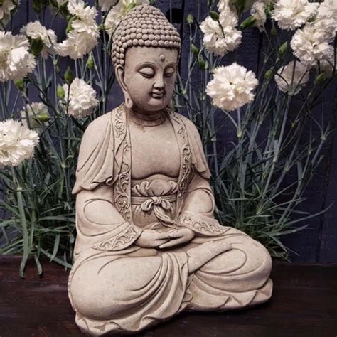 Stone Garden Sitting Meditating Buddha Buddah Statue Ornament Ferney