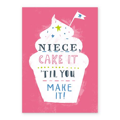 Personalised Contemporary Editable Cupcake Birthday Card For Niece