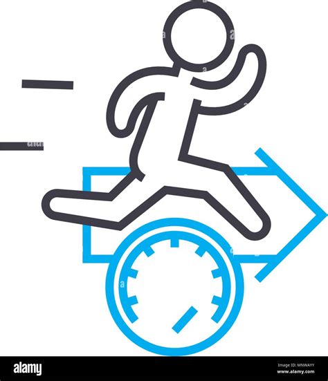 Accelerated Work Pace Linear Icon Concept Accelerated Work Pace Line